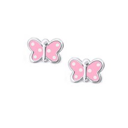 schmuck23 Ohrringe 925 Silber Schmetterling in Rosa | Gr.: onesize