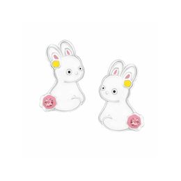schmuck23 Ohrringe 925 Silber Hase in Weiss | Gr.: onesize