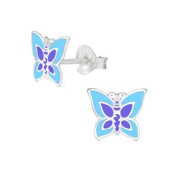 schmuck23 Ohrringe 925 Silber Schmetterling in Blau | Gr.: onesize