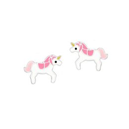 schmuck23 Ohrringe 925 Silber Einhorn in Pink | Gr.: onesize