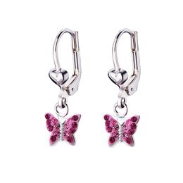 schmuck23 Ohrringe 925 Silber Schmetterling in Pink | Gr.: onesize