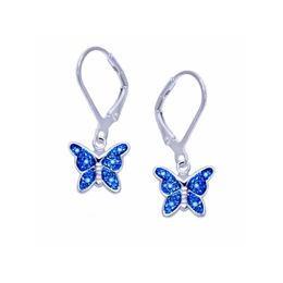 schmuck23 Ohrringe 925 Silber Schmetterling in Blau | Gr.: onesize