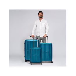 Pactastic Collection 01 4-Rollen Kofferset 3tlg. mit Dehnfalte in turquoise-metallic | Gr.: onesize