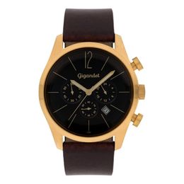 Gigandet Quarzuhr Chronograph "ART DECO" in Braun/Gold/Schwarz | Gr.: onesize