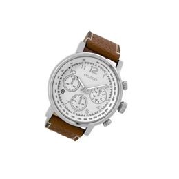 Analog-Armbanduhr Oozoo Timepieces braun extra gro&szlig; (ca. 48mm) | Gr.: onesize