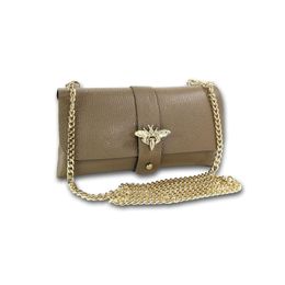 Leder Schultertasche, Clutch Toscanto Tasche taupe, beige ca. 23cm | Gr.: onesize