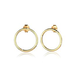 Elli Ohrringe 925 Sterling Silber Geo, Kreis in Gold | Gr.: onesize