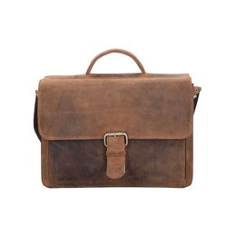 Plevier Retro Newton Aktentasche Leder 41 cm Laptopfach in dunkelbraun | Gr.: onesize