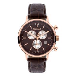 Gigandet Quarzuhr Chronograph "CLASSICO" in Braun/Rosegold | Gr.: onesize