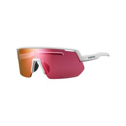 Shimano Fahrrad- Sonnenbrille TECHNIUM 2 L Ridescape Road in wei&szlig; / rot | Gr.: onesize