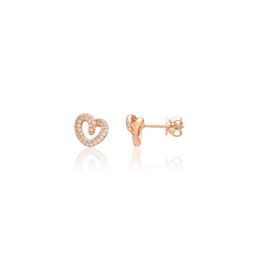 EYE CANDY Ohrstecker "HERZ" in Rosegold aus Sterling-Silber | Gr.: onesize