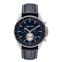 Gigandet Quarzuhr Chronograph "VOLANTE" in Schwarz/Silber/Dunkelblau | Gr.: onesize