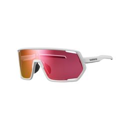 Shimano Fahrradbrille TECHNIUM 2 Ridescape Road in white / rot | Gr.: onesize