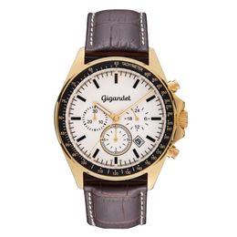 Gigandet Quarzuhr Chronograph "VOLANTE" in Braun/Gold/Wei&szlig; | Gr.: onesize