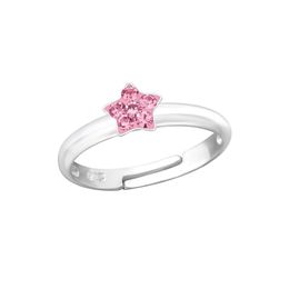 schmuck23 Ring 925 Silber Stern in Rosa | Gr.: onesize