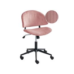 Beliani B&uuml;rostuhl KIANA in Rosa/Schwarz - (W) 55 x (H) 74 x (L) 55 cm | Gr.: onesize