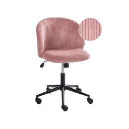 Beliani B&uuml;rostuhl MILES in Rosa/Schwarz - (W) 55 x (H) 76 x (L) 55 cm | Gr.: onesize