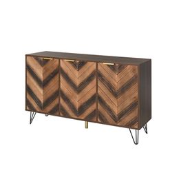 ABRIHOME Sideboard mit drei Massivholzt&uuml;ren 120x38 cm und Eisenf&uuml;&szlig;en | Gr.: onesize