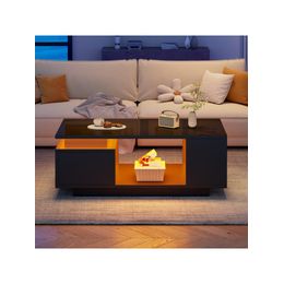 ABRIHOME LED-Couchtisch in Schwarz 100x50x36 cm mit App Steuerung | Gr.: onesize