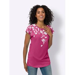 Sieh an! Longshirt in fuchsia-wei&szlig; | Gr.: 46