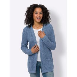 Sieh an! Strickjacke in mittelblau-meliert | Gr.: 52
