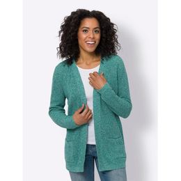 Sieh an! Strickjacke in smaragd-meliert | Gr.: 44