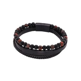 Steel_Art Lederarmband Herren Joost schwarz farben in schwarz | Gr.: 21 cm