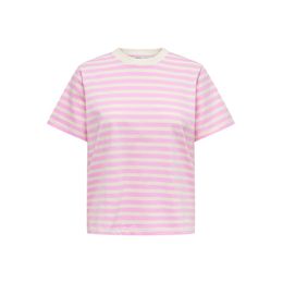 Only T-Shirt 1er Pack in Wei&szlig;/Rosa | Gr.: XS