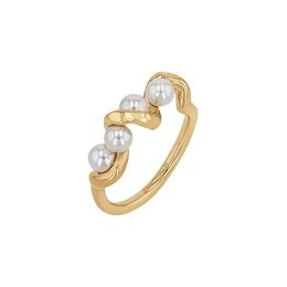 NOELANI Ring Edelstahl, IP Gold in Wei&szlig; | Gr.: 56