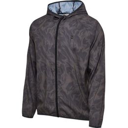 Hummel Trainingsjacke "Hmlpulse Aop Windbreaker Jacket" in Grau | Gr.: XL