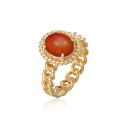 Elli Ring 925 Sterling Silber in Orange | Gr.: 54