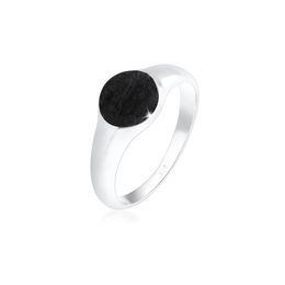 Elli Ring 925 Sterling Silber Siegelring in Schwarz | Gr.: 54