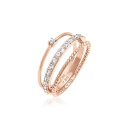 Elli Ring 925 Sterling Silber Ring Set in Rosa | Gr.: 66