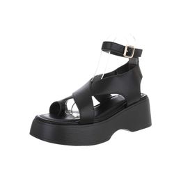 Ital-Design High-Heel Sandalette in Schwarz | Gr.: 38