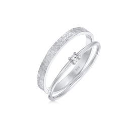 Elli Ring 925 Sterling Silber Ring Set in Silber | Gr.: 56