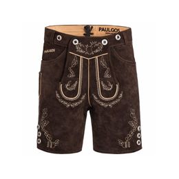 PAULGOS Lederhose Kurz Echtleder HK1 in Dunkelbraun | Gr.: 52