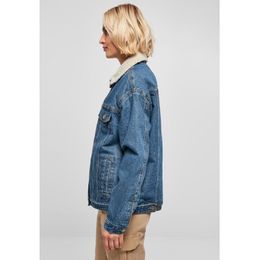 Urban Classics Damen Ladies Oversized Sherpa Denim Jacket in clearblue washed | Gr.: L