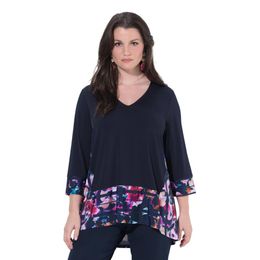 Ulla Popken Shirt in dunkles marine | Gr.: 50-52
