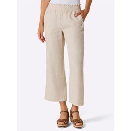 CREATION L PREMIUM Wit Damen Leinenhose mit weitem Bein, sand-meliert, Gr&ouml;&szlig;e 38
