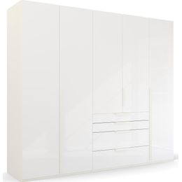 Dreht&uuml;renschrank Rauch "Kleiderschrank Schrank Garderobe W&auml;scheschrank PURISMA Glasfront", wei&szlig; (alpinwei&szlig;, glas kristallwei&szlig;), B:251cm H:223cm T:60cm, Holzwerkstoff, Schr&auml;nke, Dreht&uuml;renschrank, mit Schubladen und umfangreichem Zubeh&ouml;r MADE IN GERMANY