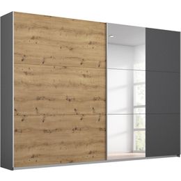 Schwebet&uuml;renschrank Rauch "Kleiderschrank Schrank Garderobe TOPSELLER AURELIO", grau (graumetallic, eiche artisan), B:261cm H:210cm T:59cm, Holzwerkstoff, Schr&auml;nke, Schwebet&uuml;renschrank, zeitloses Design, viele Farben, Breiten 175/218/261 cm MADE IN GERMANY, Topseller