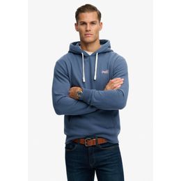 Kapuzensweatshirt Superdry "Essential Logo Classic Hood", Herren, Gr. M, vintage indigo, angeraute Sweatware, Obermaterial: 70% Baumwolle, 30% Polyester, unifarben, Rundhals, Rippb&uuml;ndchen, Sweatshirts