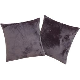 Dekokissen OTTO HOME "Jil", grau (anthrazit, unifarben), B:40cm L:40cm, Polyester, Dekokissen_Sitzkissen_Kissenh&uuml;llen, aus super weichem Kuschelfleece, Kissenh&uuml;llen ohne F&uuml;llung, 2 St&uuml;ck