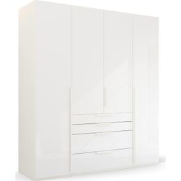 Dreht&uuml;renschrank Rauch "Kleiderschrank Schrank Garderobe W&auml;scheschrank PURISMA Glasfront", wei&szlig; (alpinwei&szlig;, glas kristallwei&szlig;), B:201cm H:223cm T:60cm, Holzwerkstoff, Schr&auml;nke, Dreht&uuml;renschrank, mit Schubladen und umfangreichem Zubeh&ouml;r MADE IN GERMANY