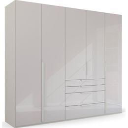 Dreht&uuml;renschrank Rauch "Kleiderschrank Schrank Garderobe W&auml;scheschrank PURISMA Glasfront", grau (seidengrau, glas seidengrau), B:251cm H:223cm T:60cm, Holzwerkstoff, Schr&auml;nke, Dreht&uuml;renschrank, mit Schubladen und umfangreichem Zubeh&ouml;r MADE IN GERMANY
