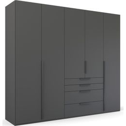 Dreht&uuml;renschrank Rauch "Kleiderschrank Schrank Garderobe W&auml;scheschrank PURISMA", grau (graphit), B:251cm H:223cm T:60cm, Holzwerkstoff, Schr&auml;nke, Dreht&uuml;renschrank, mit Schubladen und umfangreichem Zubeh&ouml;r MADE IN GERMANY