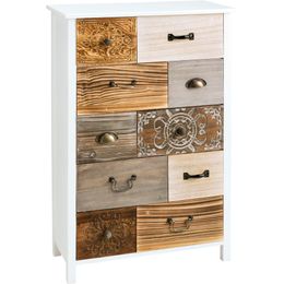 Kommode HEINE HOME, braun (wei&szlig;, braun), B:65cm H:94cm T:30cm, MDF, Massivholz, Sideboards, Kommode