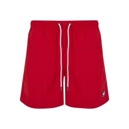 Badeshorts Urban Classics "Urban Classics Herren Block Swim Shorts", Herren, Gr. XXL, US-Gr&ouml;&szlig;en, cityrot, 100% Polyamid, Badehosen Badeshorts