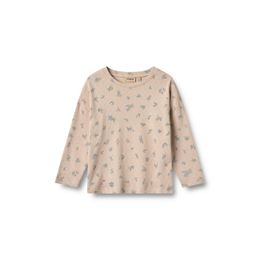 Longsleeve Wheat "Wheat T-shirt L/S Thilda", M&auml;dchen, Gr. 110, warm sand flowers, 100% Baumwolle, gebl&uuml;mt, normal, Rundhals, Shirts