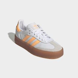 M&auml;dchen Sneaker "SAMBAE", adidas originals, Gr. 38cloud wei&szlig;, acid orange, gold metallic, Leder, Synthetik, Schuhe, f&uuml;r Jugendliche